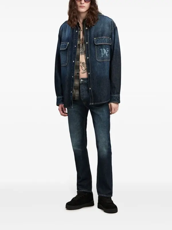 Palm Angels Logo-print Denim Shirt