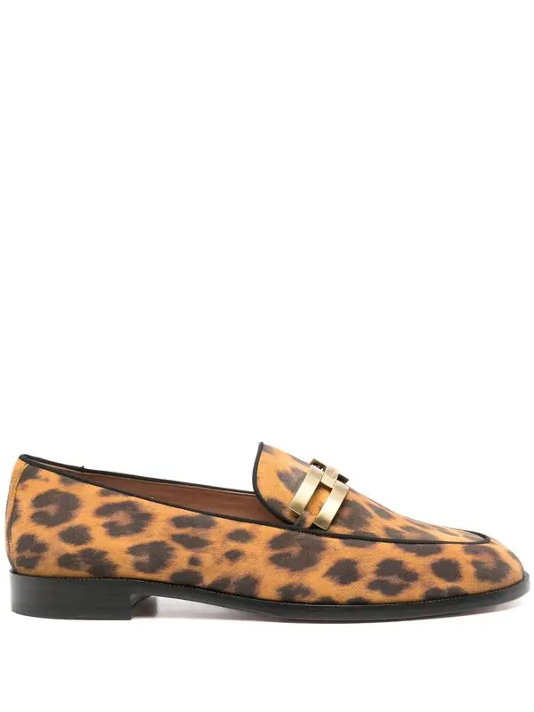 AQUAZZURA Brandi Leopard Print Loafers - Neutrals