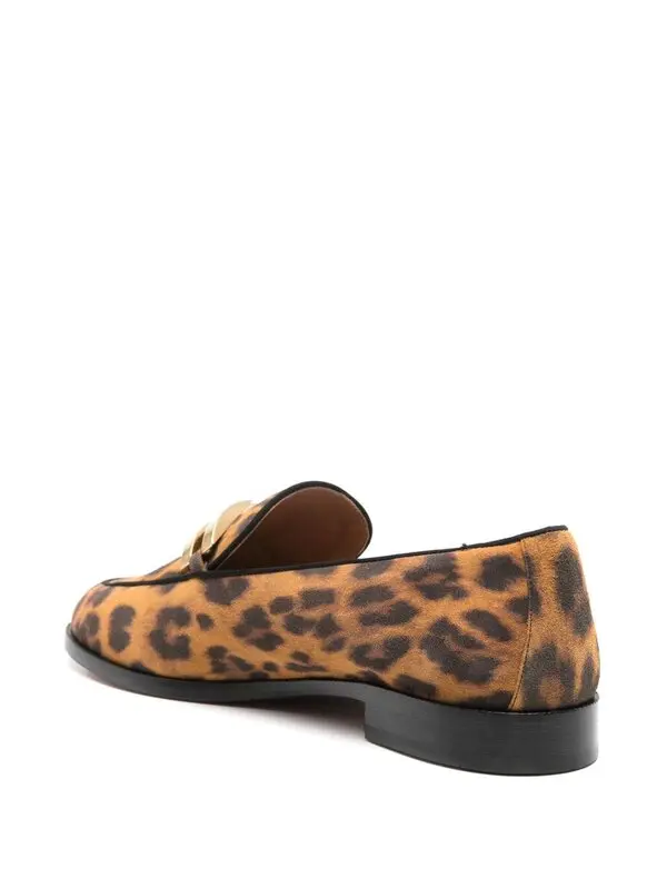 AQUAZZURA Brandi Leopard Print Loafers - Neutrals