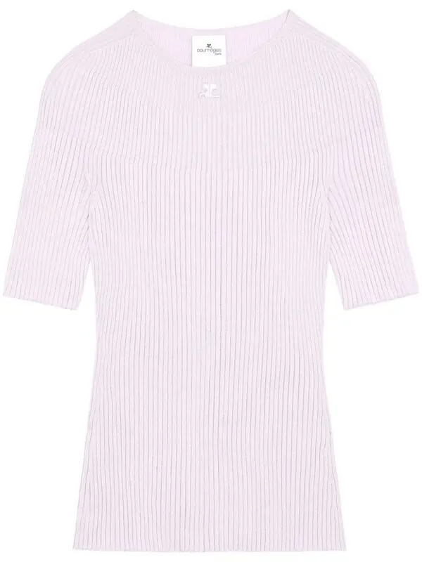 COURREGES Ribbed Knit Sweater - Pink
