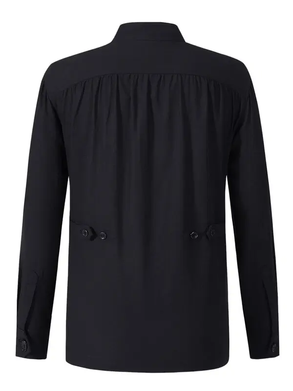 Shanghai Tang Cotton Canvas Mock Neck Button-up Jacket