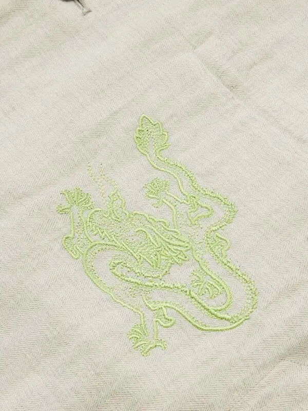 Shanghai Tang Dragon-embroidered Herringbone Jacket