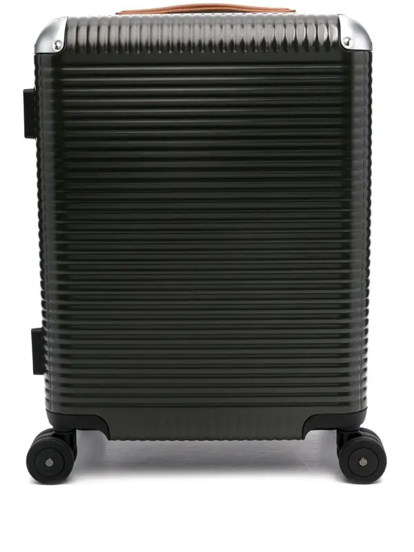 FPM MILANO Bank Light Spinner 55 Ribbed Suitcase - Green