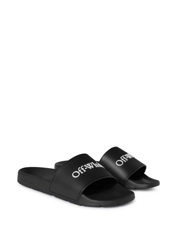 Off-White Logo-print Slides - Black