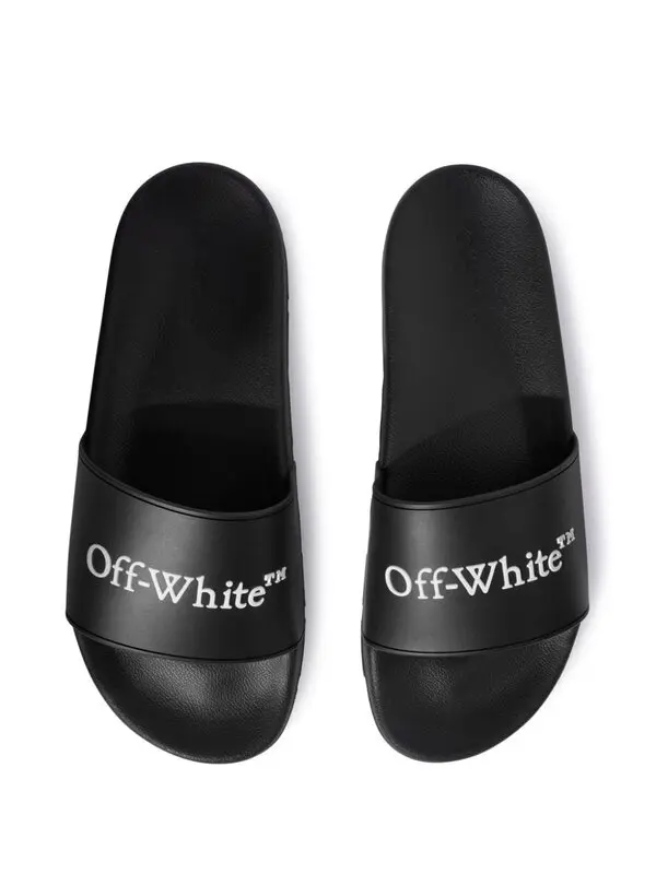Off-White Logo-print Slides - Black