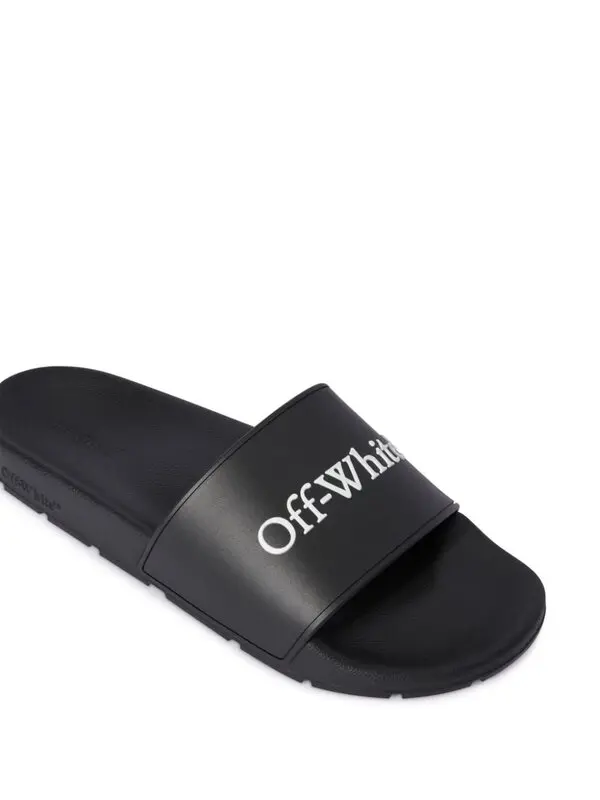 Off-White Logo-print Slides - Black