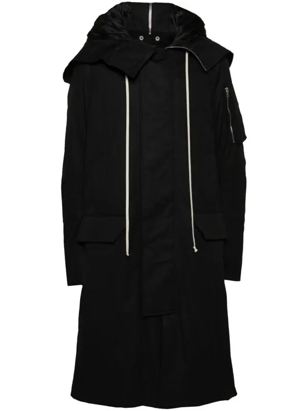 Rick Owens Hooded Padded Coat - Black