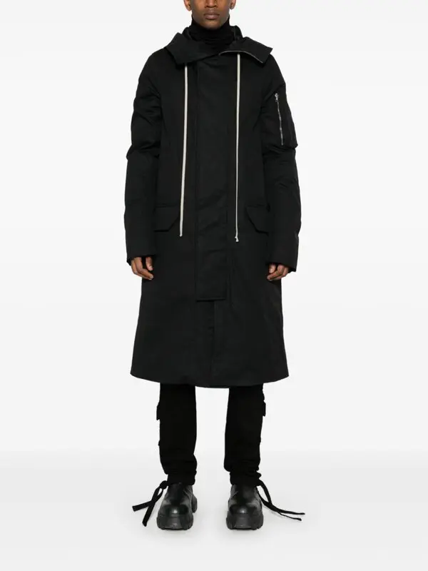 Rick Owens Hooded Padded Coat - Black