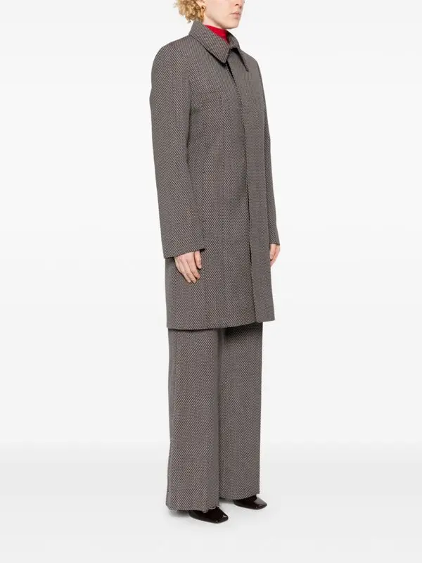 Victoria Beckham Jacquard Single-breasted Coat - Brown
