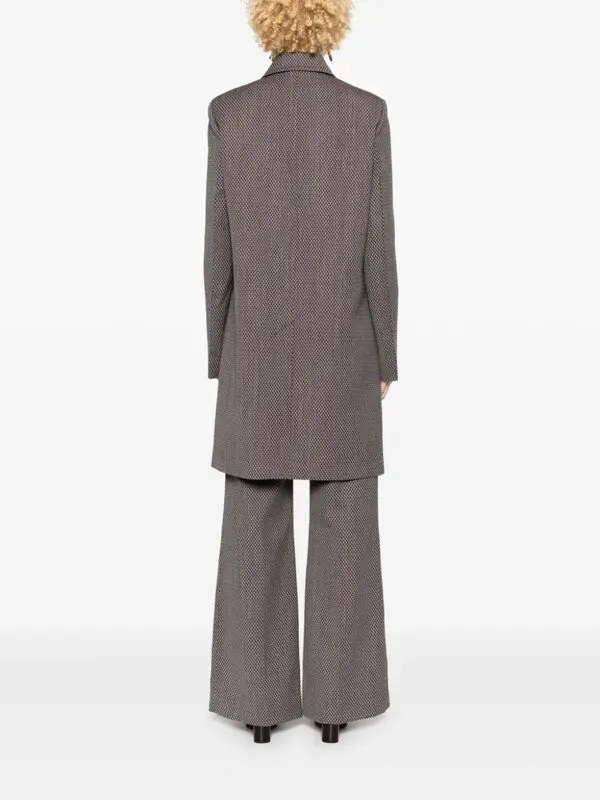 Victoria Beckham Jacquard Single-breasted Coat - Brown