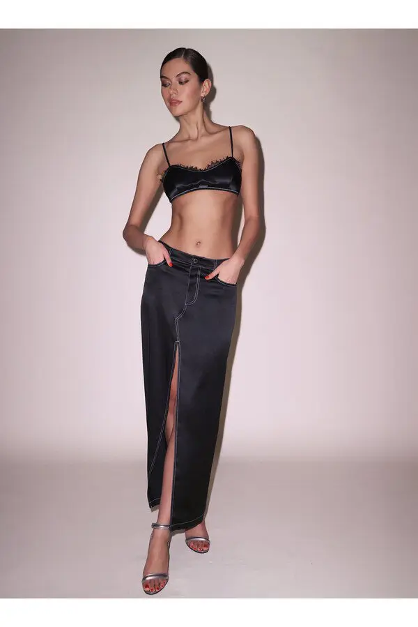 FLEUR DU MAL Silk Maxi Skirt