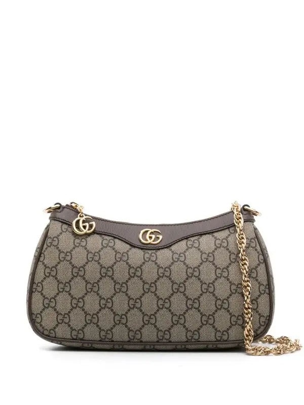 Gucci Neutral Small Ophidia Shoulder Bag