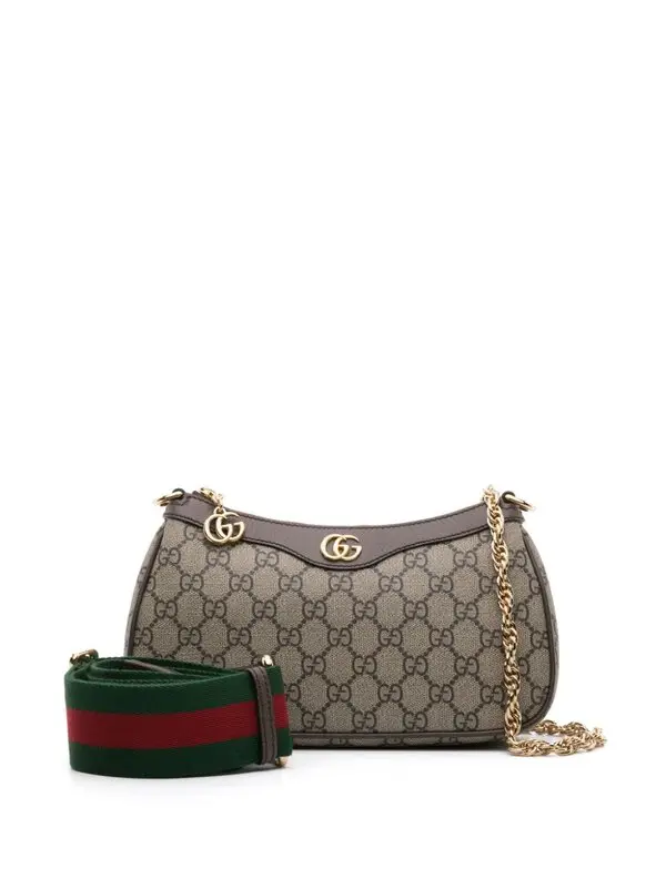 Gucci Neutral Small Ophidia Shoulder Bag