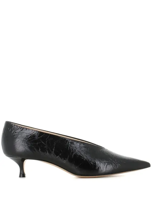 Le Monde Beryl 40mm Babouche Leather Pumps - Black