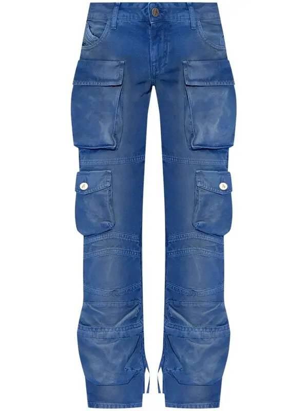 Attico Low-rise Cargo Jeans - Blue