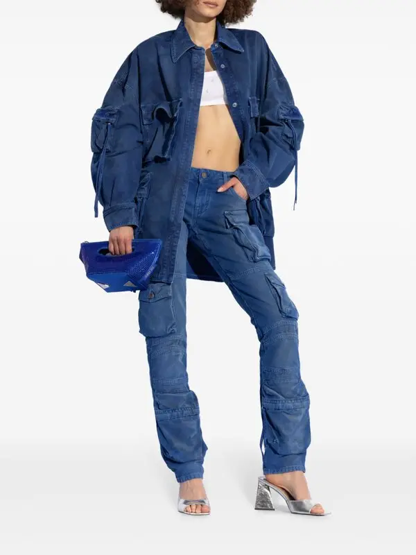 Attico Low-rise Cargo Jeans - Blue