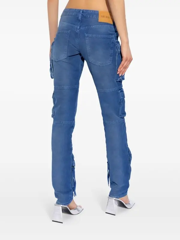 Attico Low-rise Cargo Jeans - Blue