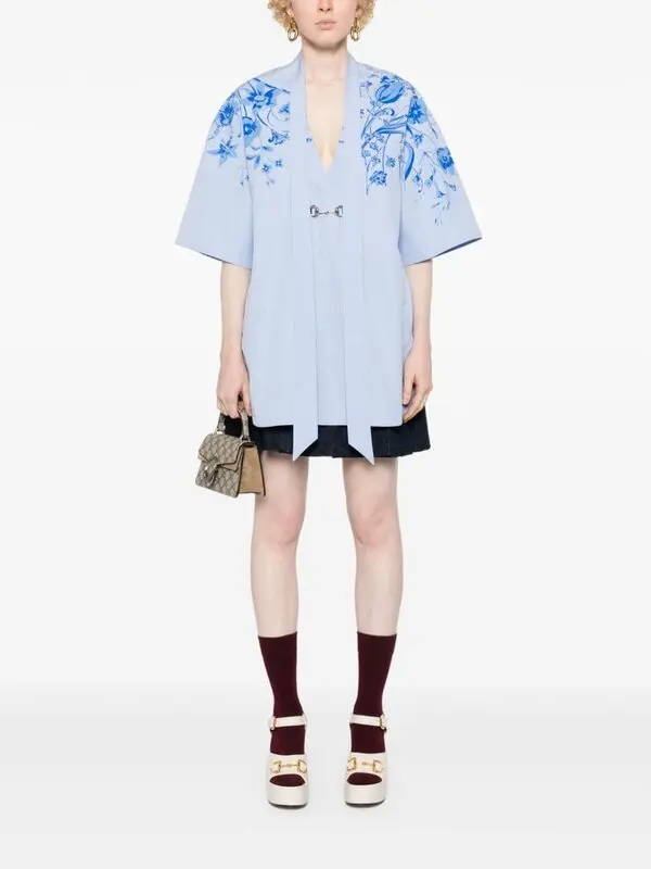 Gucci Horsebit-detail Poplin Dress