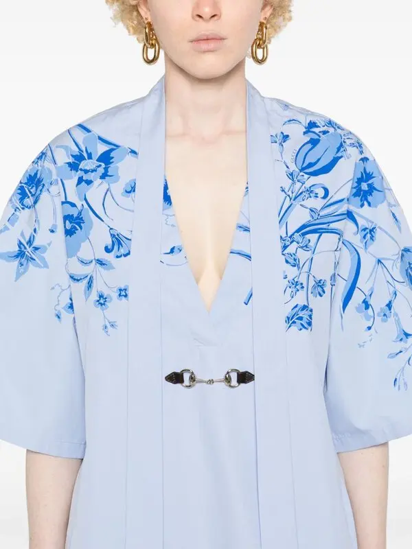 Gucci Horsebit-detail Poplin Dress