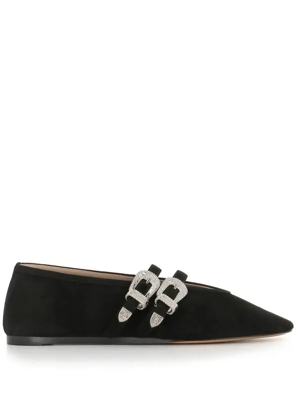 Le Monde Beryl Claudia Buckled Ballerina Shoes - Black