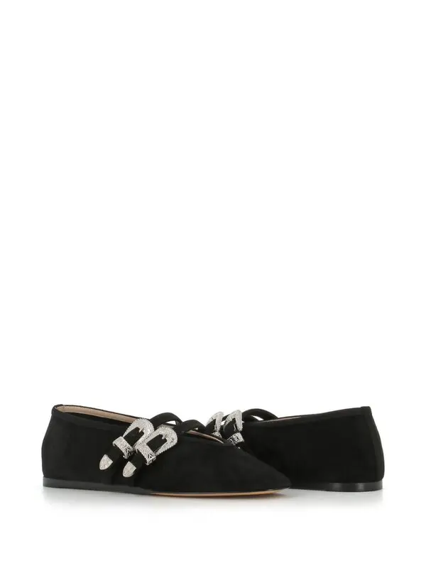 Le Monde Beryl Claudia Buckled Ballerina Shoes - Black