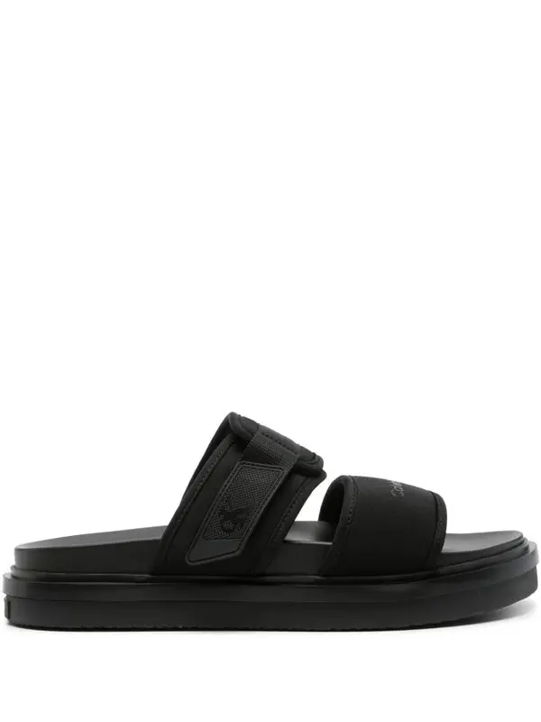 Calvin Klein Double Logo-print Slippers