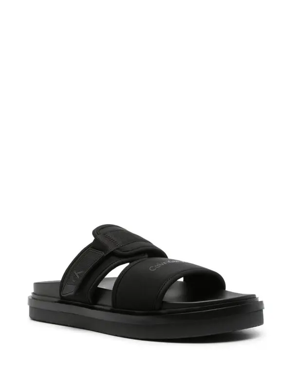 Calvin Klein Double Logo-print Slippers