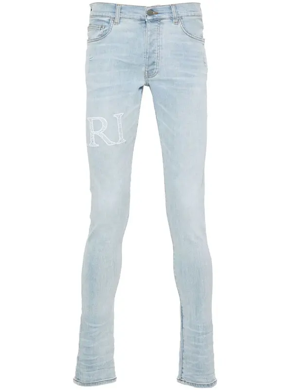 Amiri Bandana-jacquard Logo Appliqué Jeans
