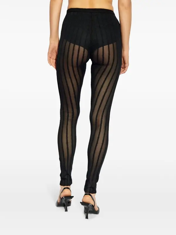 Attico Semi-sheer Striped Leggings
