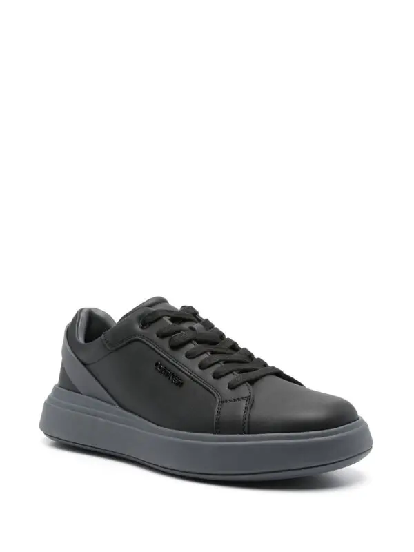 Calvin Klein Plaque Leather Sneakers