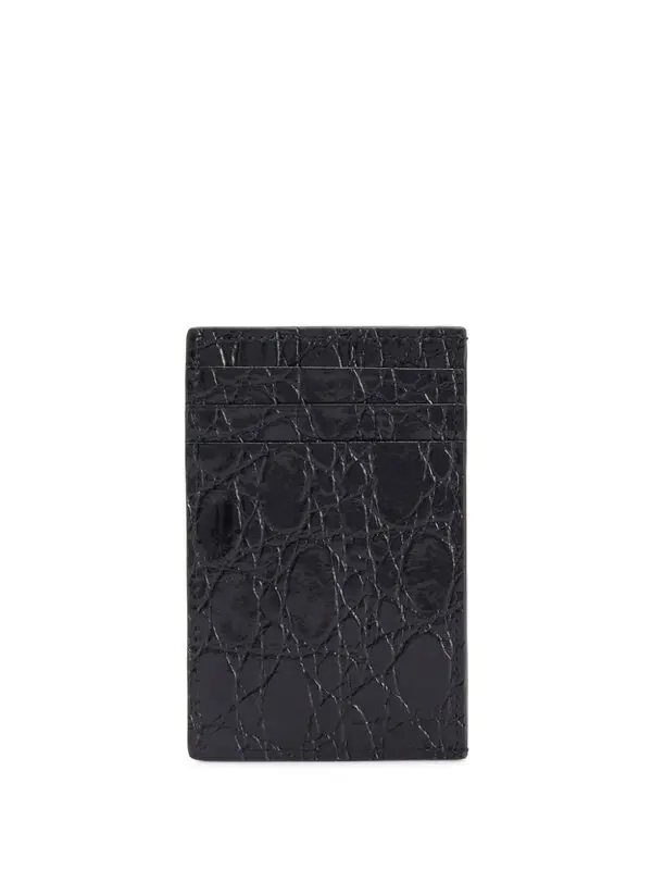 GIUSEPPE ZANOTTI Albert 2.0 Crocodile-print Leather Card Holder - Black