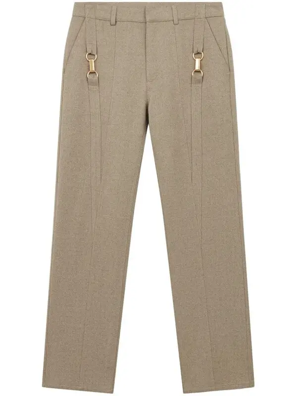 Stella McCartney Hardware-detail Flannel Wool Trousers
