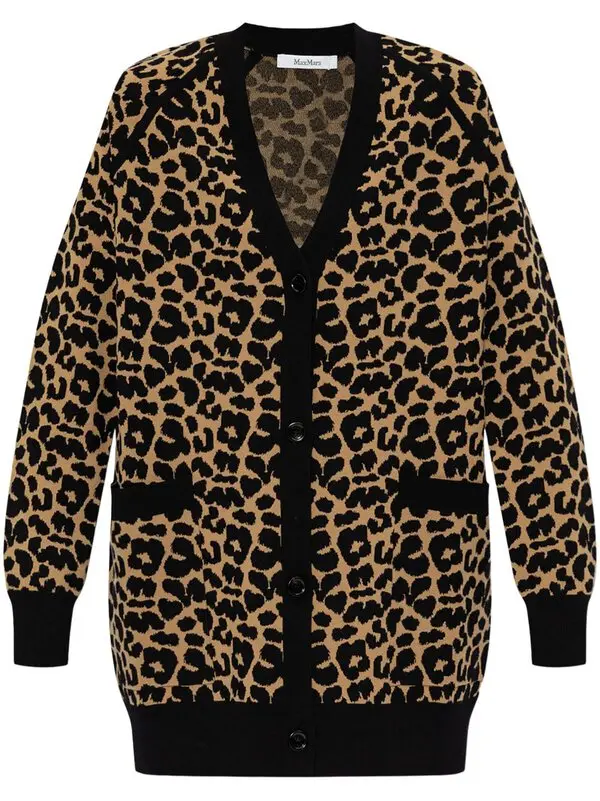 Max Mara Tenore Leopard-intarsia Cardigan