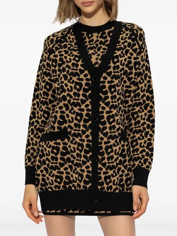 Max Mara Tenore Leopard-intarsia Cardigan