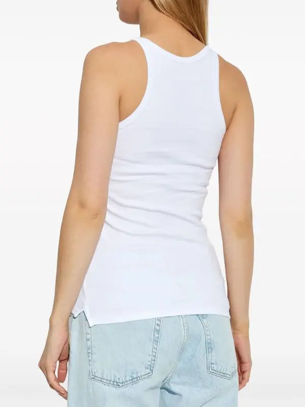 Zadig&Voltaire Alba Logo Plaque Cotton Tank Top - White