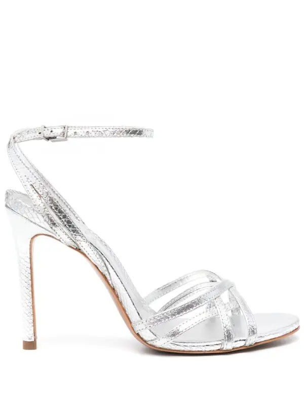 Schutz 110mm Snakeskin-effect Leather Sandals