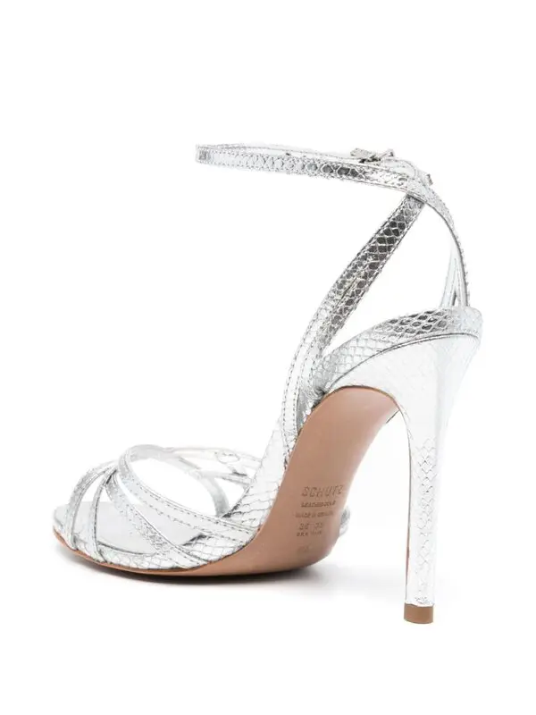 Schutz 110mm Snakeskin-effect Leather Sandals