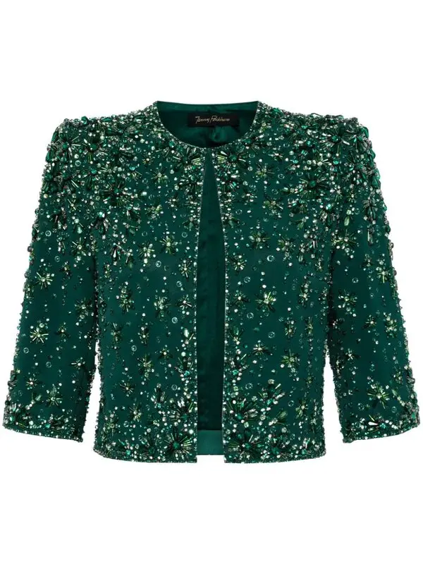 Jenny Packham Vanity Beaded Cropped Jacket