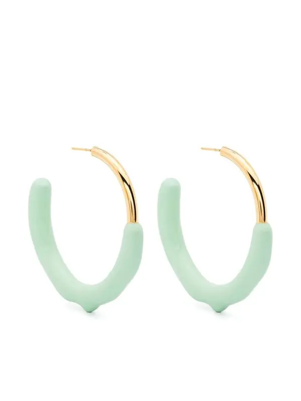 Sunnei Large Rubberised Hoop Earrings - Gold