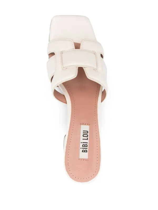 BIBI LOU Holly 50mm Leather Mules - Neutrals