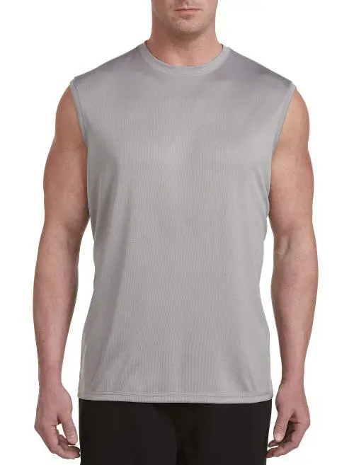 HARBOR BAY BY DXL Big & Tall Muscle Swim T-shirt - Grey