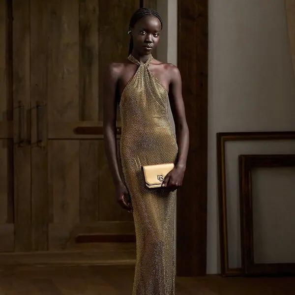 Ralph Lauren Braydon Embellished Foiled Evening Dress