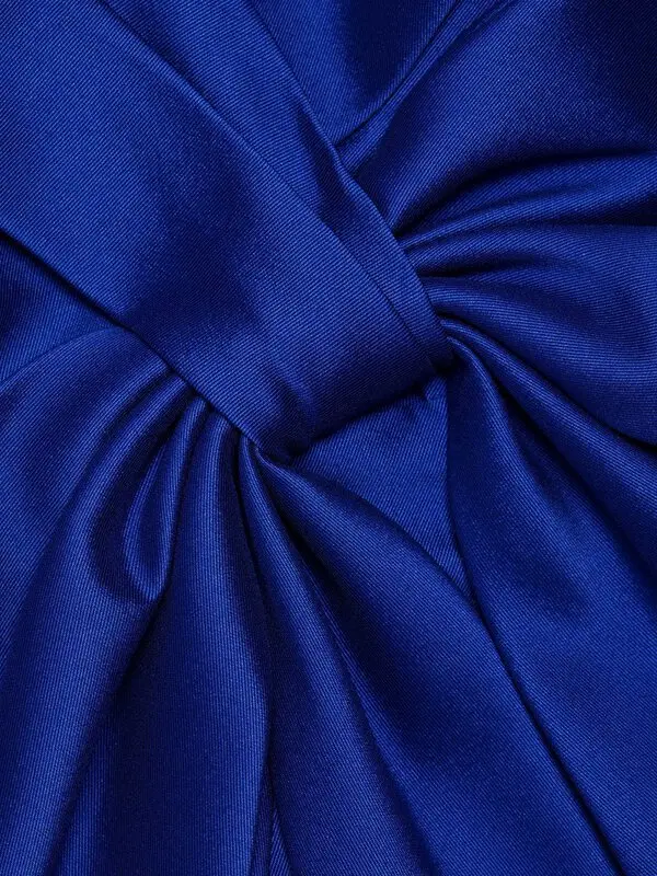 Badgley Mischka Satin Mikado Bow Mermaid Gown
