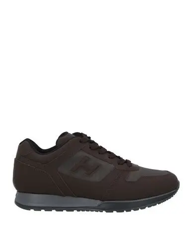 Hogan Leather And Textile Sneakers - Brown