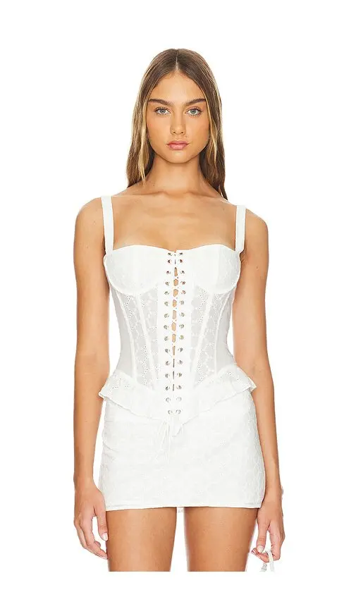 Lioness Prophecy Tie Up Corset - Porcelain