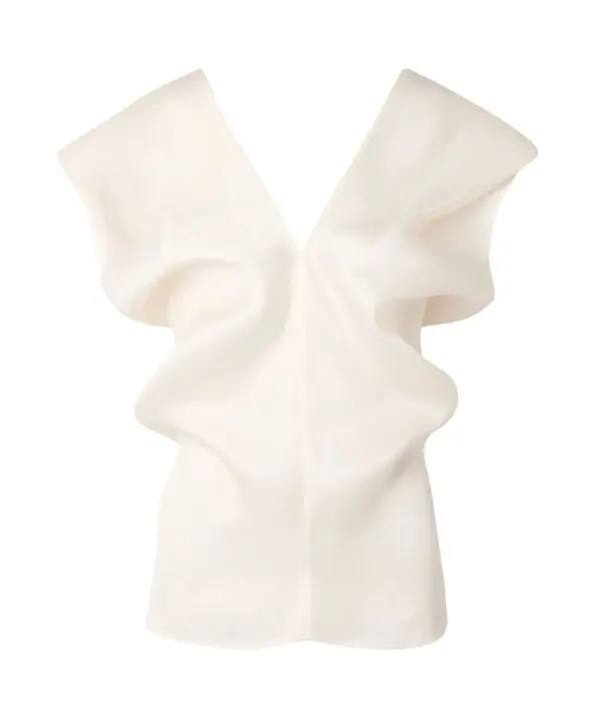 Khaite Ami Draped Silk-gazar Top