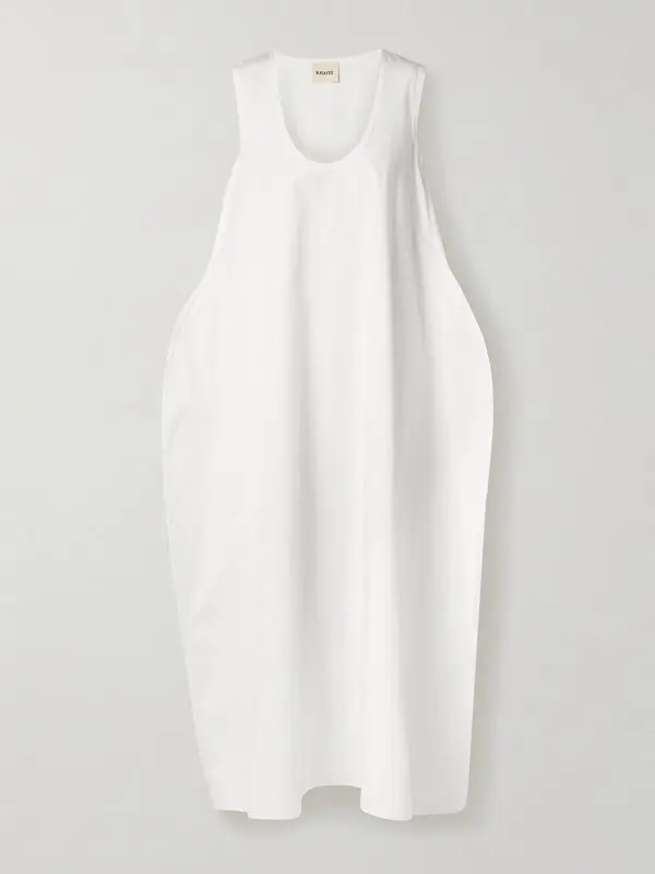 Khaite Coli Cotton-poplin Midi Dress