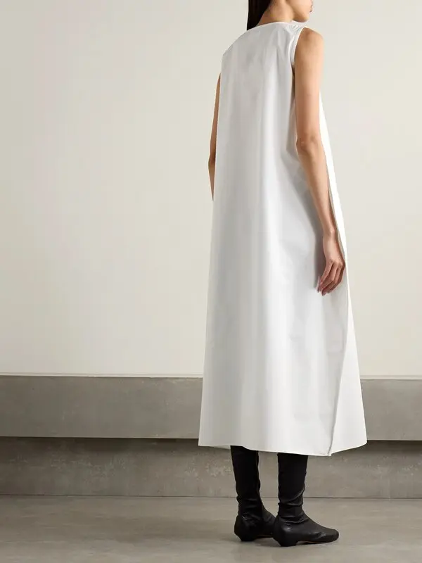 Khaite Coli Cotton-poplin Midi Dress