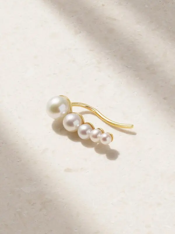 Sophie Bille Brahe Petite Croissant Japonais 14-karat Recycled Single Earring - Gold