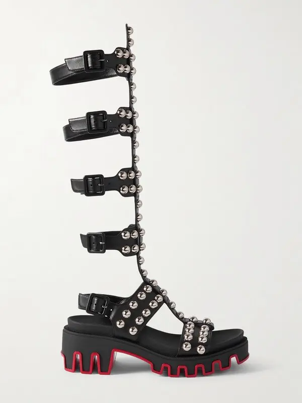CHRISTIAN LOUBOUTIN Gladiadune Studded Leather Sandals